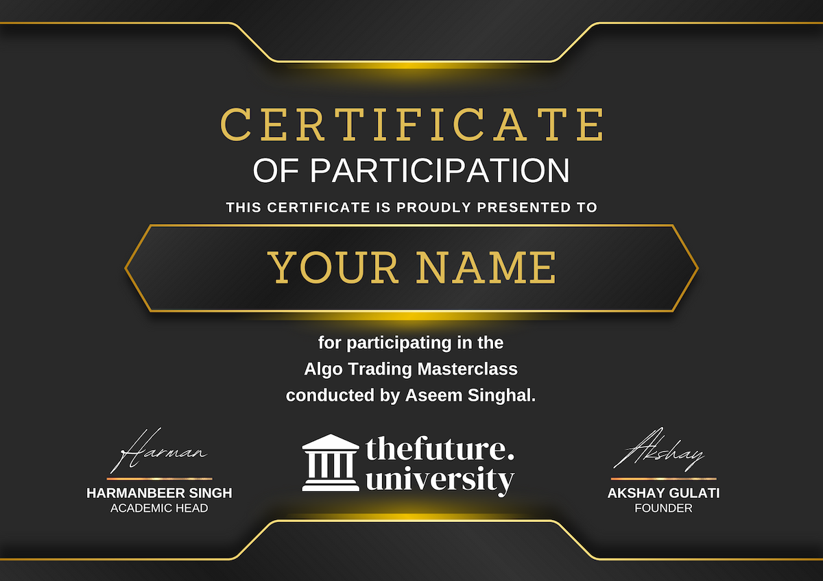 Algo Trading Using Python Bootcamp With Aseem Singhal The Future